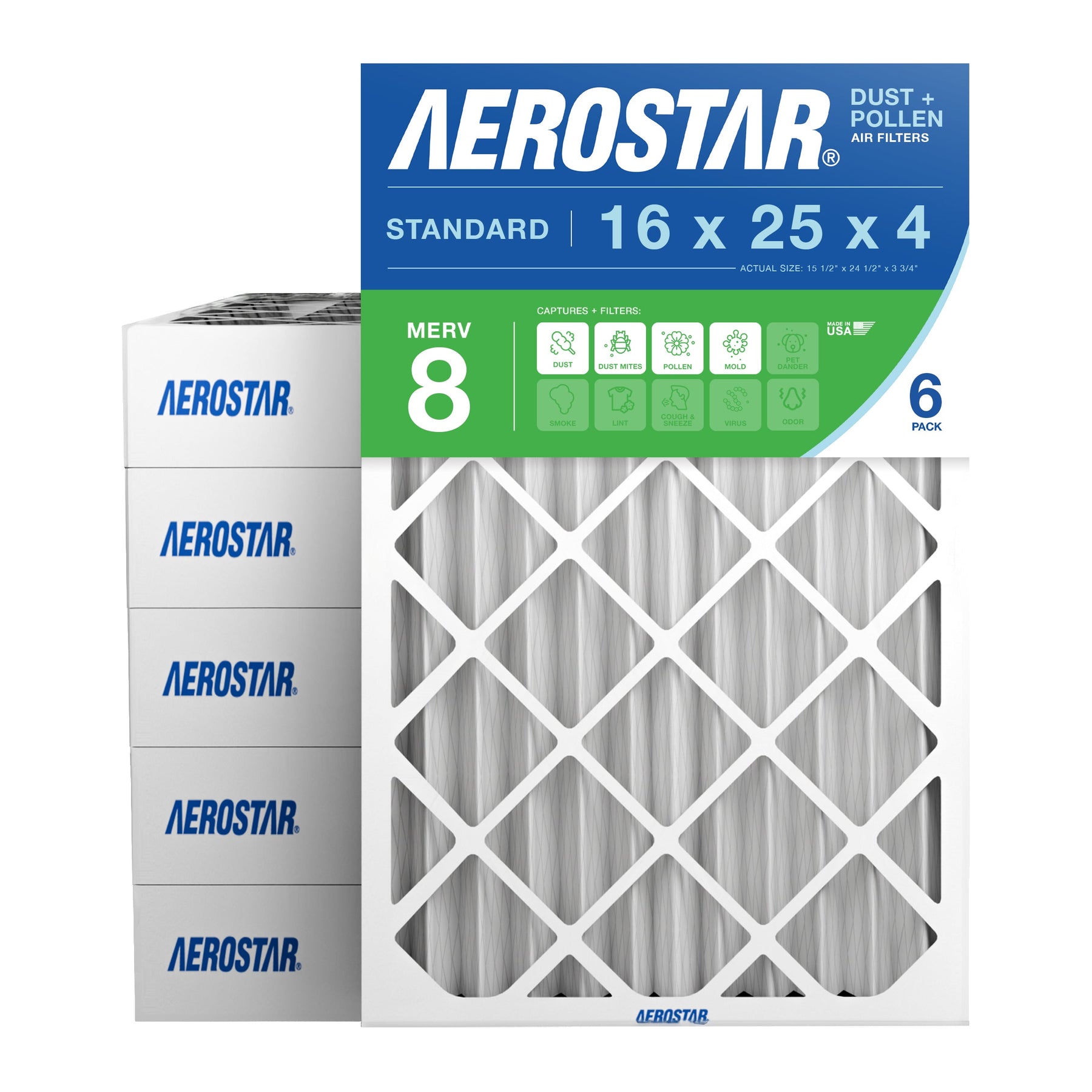 16x25x4 Commercial & Residential Aerostar Air Filter by Aerostar ...