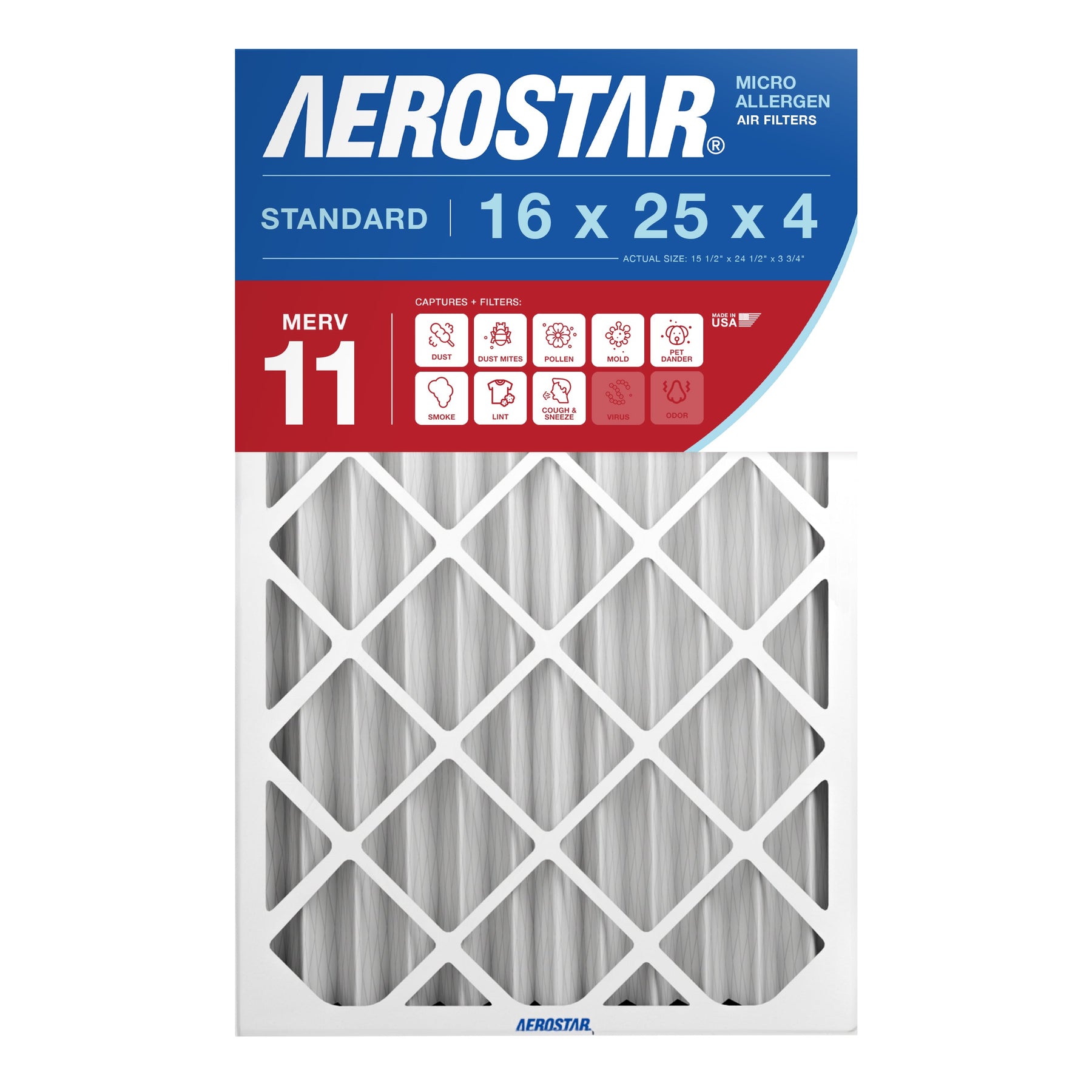 16x25x4 Commercial & Residential Aerostar Air Filter by Aerostar ...